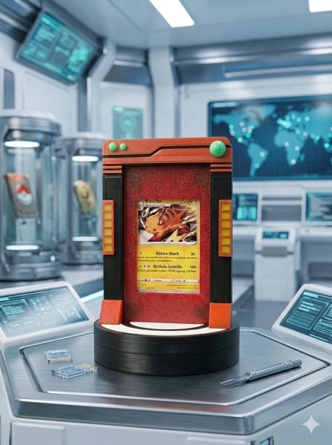 PSA Graded Pokémon Card LED Display Stand – Unique Pokédex-style Design ...