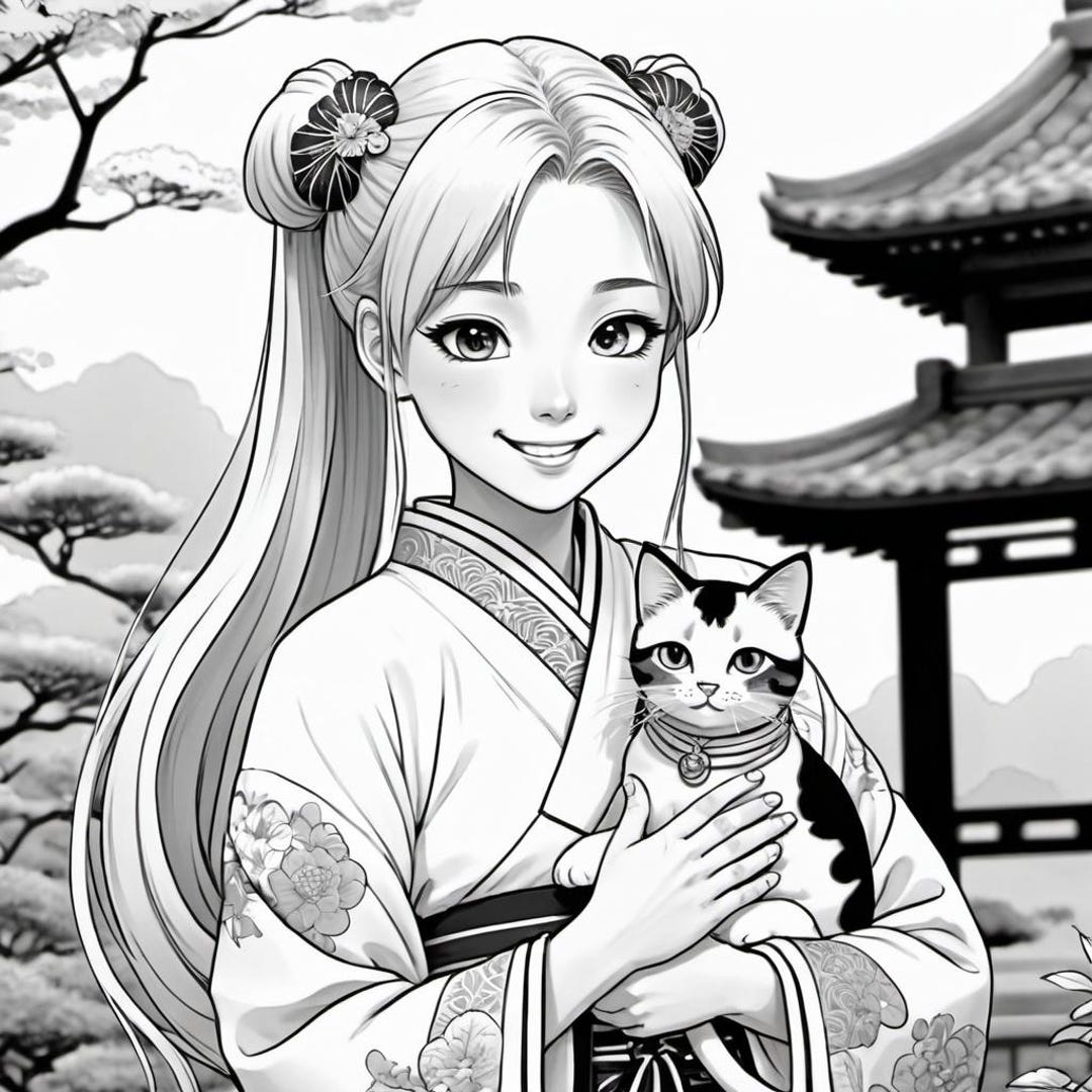 Sweet Anime Girl asuka book 2 5 Unique Coloring Pages - Etsy