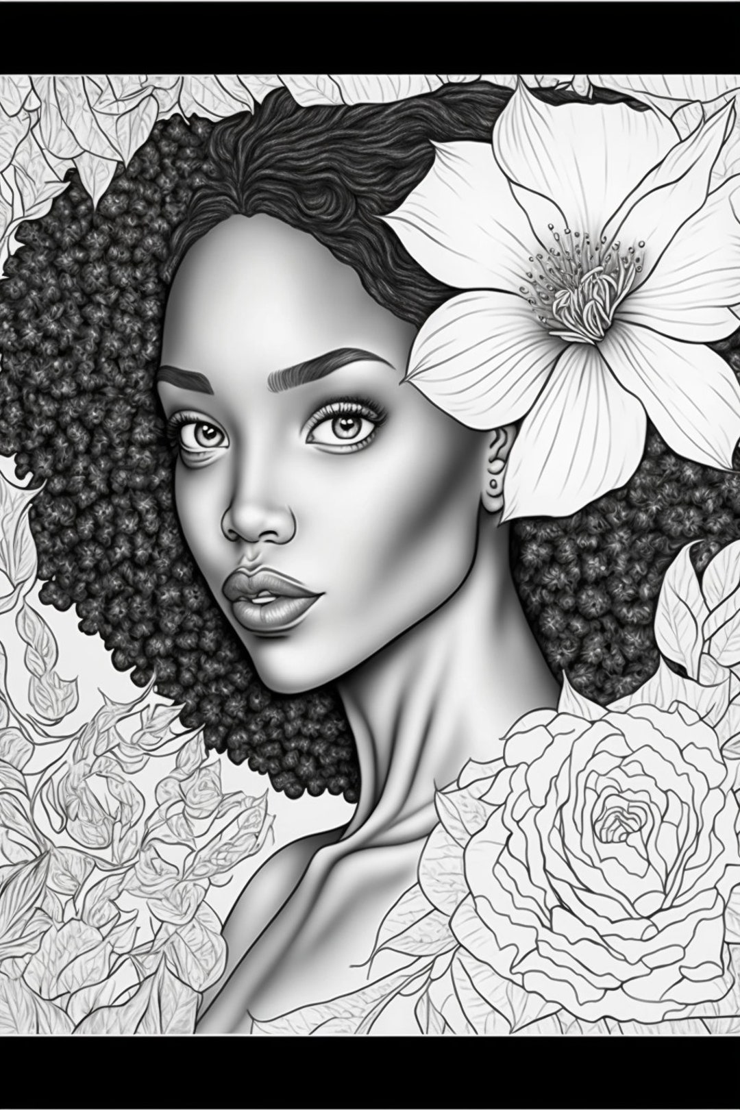 Women in Bloom Advanced Adult Coloring Pages for Relaxation Anxiety ...