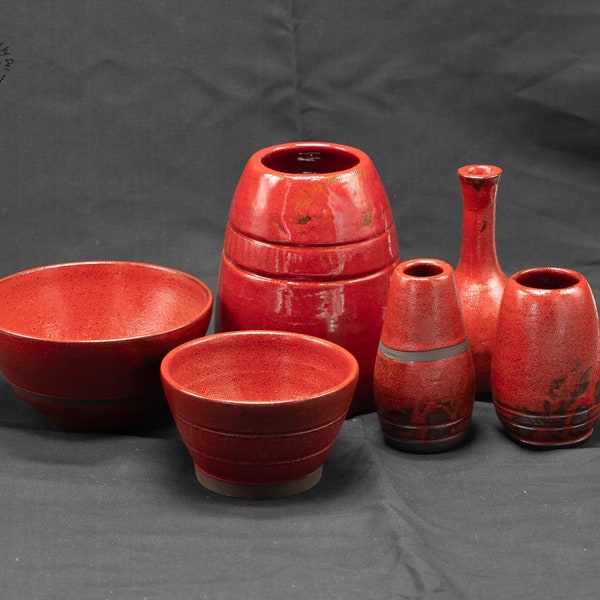 Red Pottery Vase - Etsy