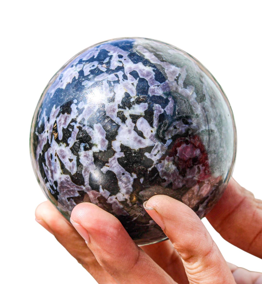 Heart Chakra Blue Indigo Gabbro Crystal Sphere Chakra Balancing ...