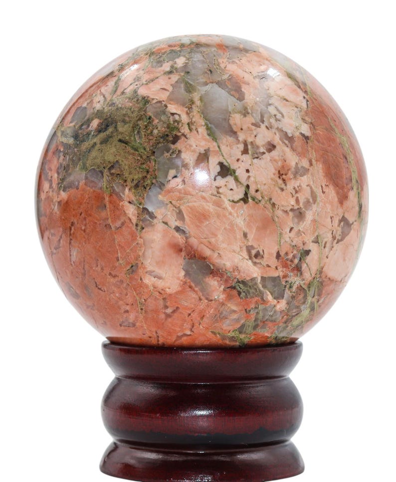 Pink Rosophia Stone Sphere: Chakra Balance Crystal Healing (90mm/3.5 ...