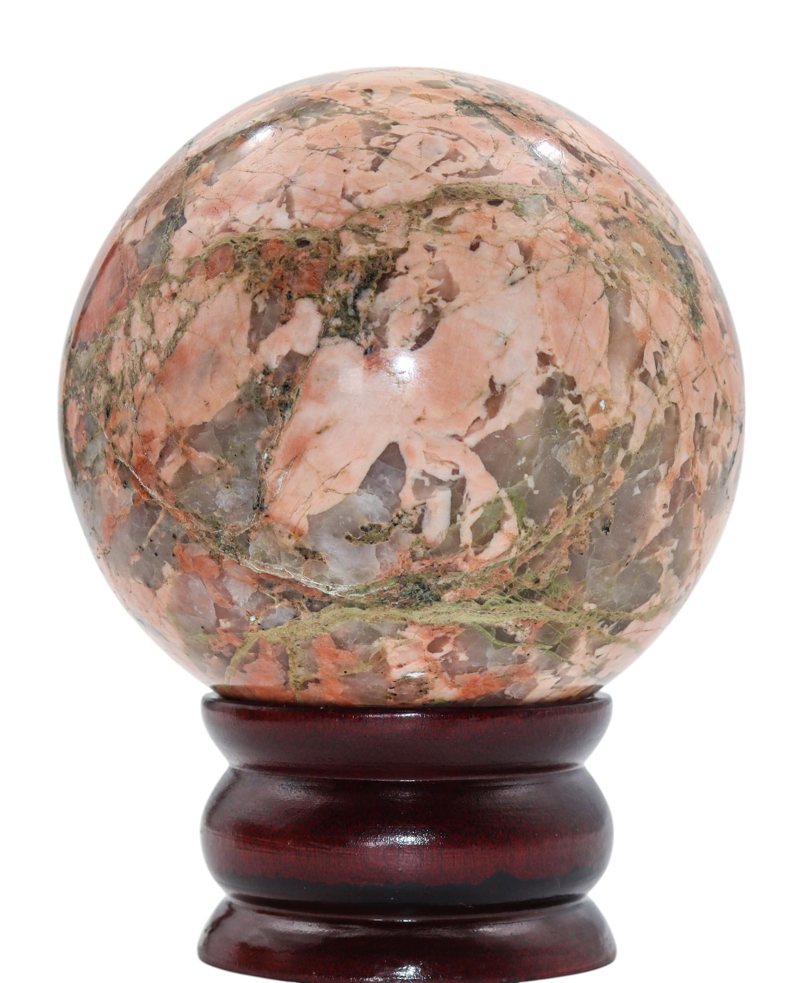 Pink Rosophia Stone Sphere: Chakra Balance Crystal Healing (90mm/3.5 ...