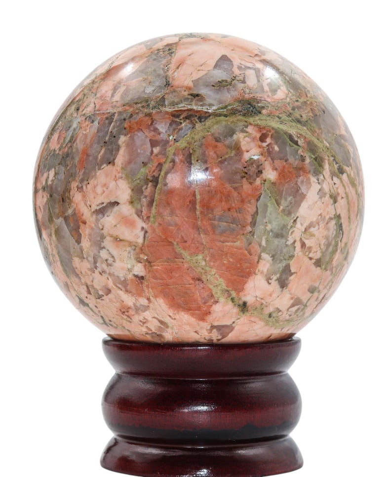 Pink Rosophia Stone Sphere: Chakra Balance Crystal Healing (90mm/3.5 ...