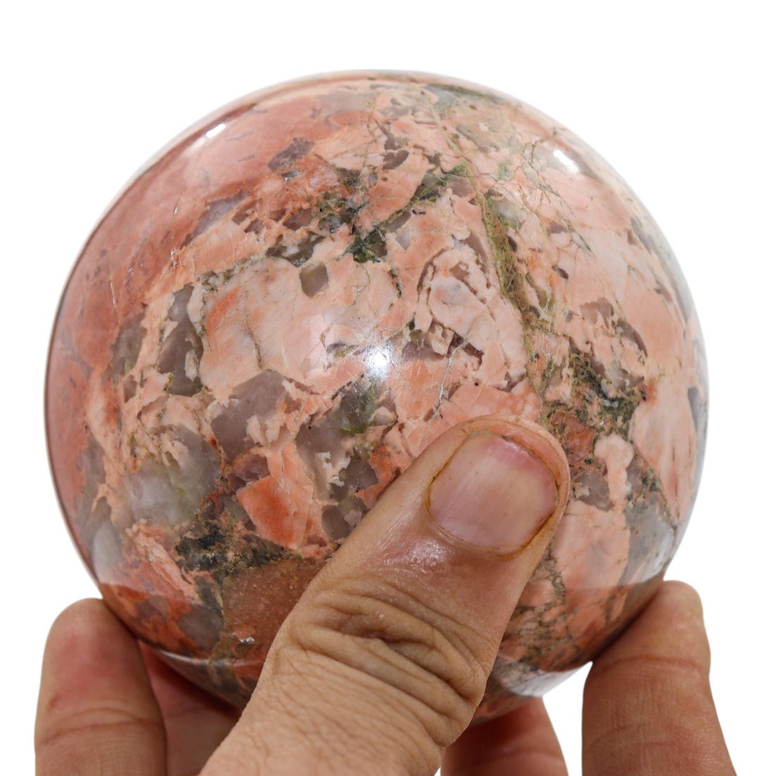 Pink Rosophia Stone Sphere: Chakra Balance Crystal Healing (90mm/3.5 ...