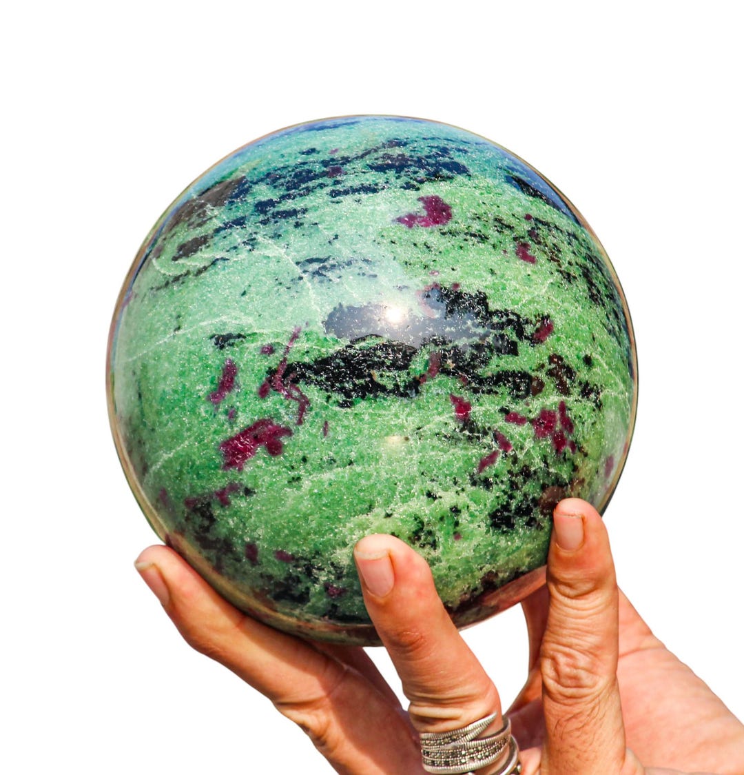 Ruby Zoisite Sphere: Root Chakra Healing Crystal Ball (5 Inch) - Etsy