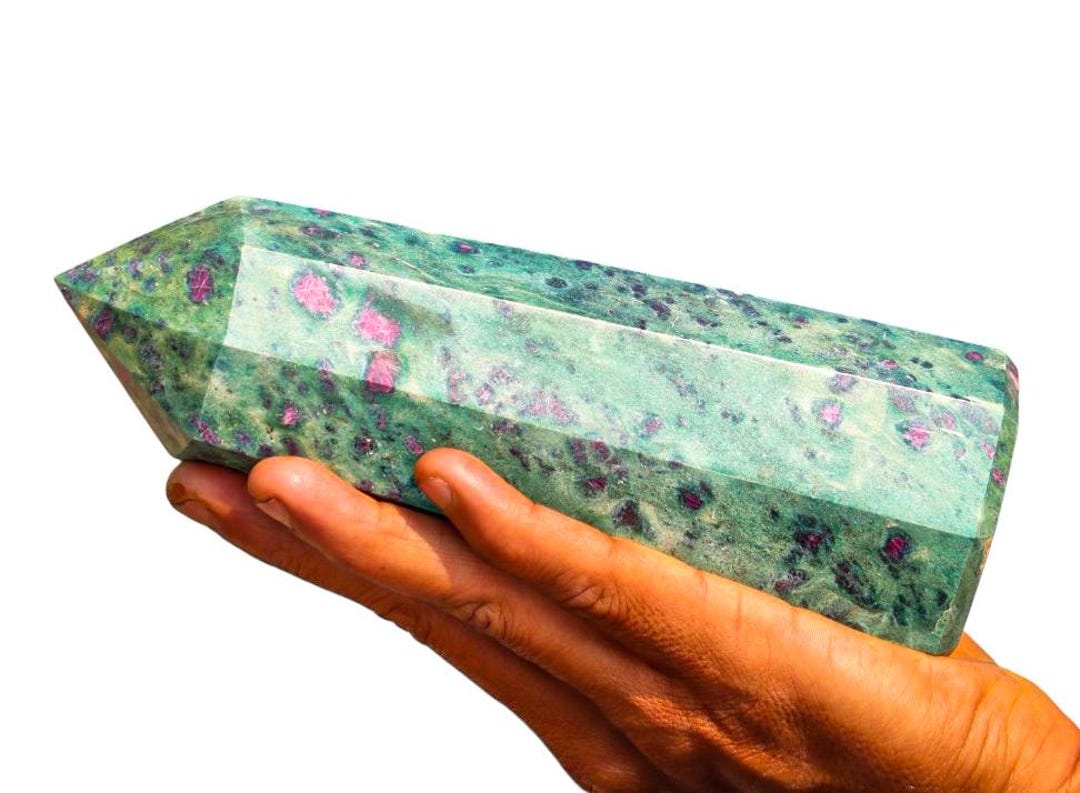 190mm Ruby Fuchsite Tower: Crystal Ball for Home Deco Healing - Etsy