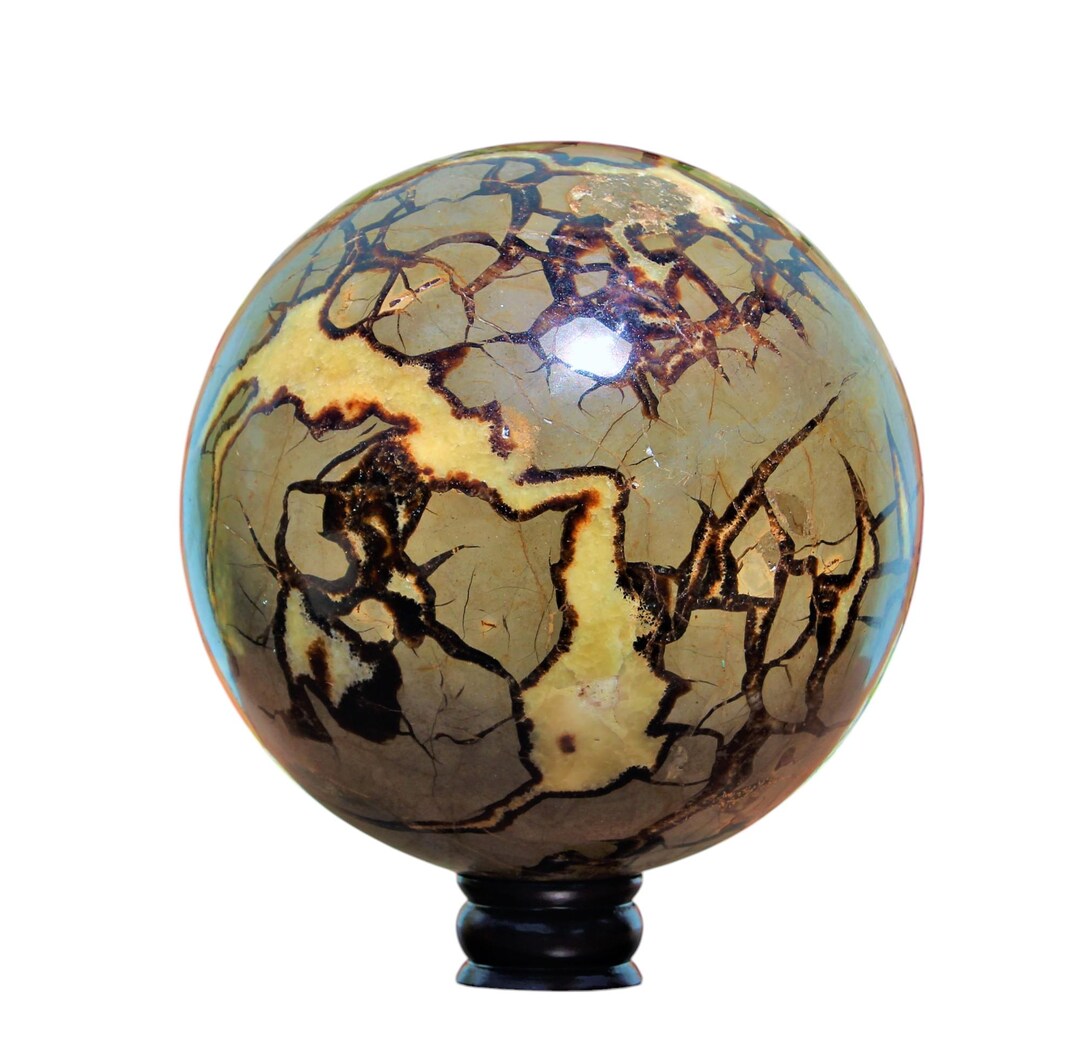 Large Yellow Septarian Stone Sphere: Chakra Balancing Crystal (9.2") - Etsy
