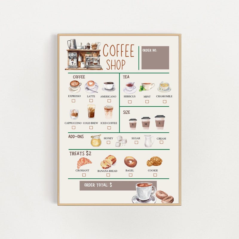 Coffee Shop Menu - Etsy