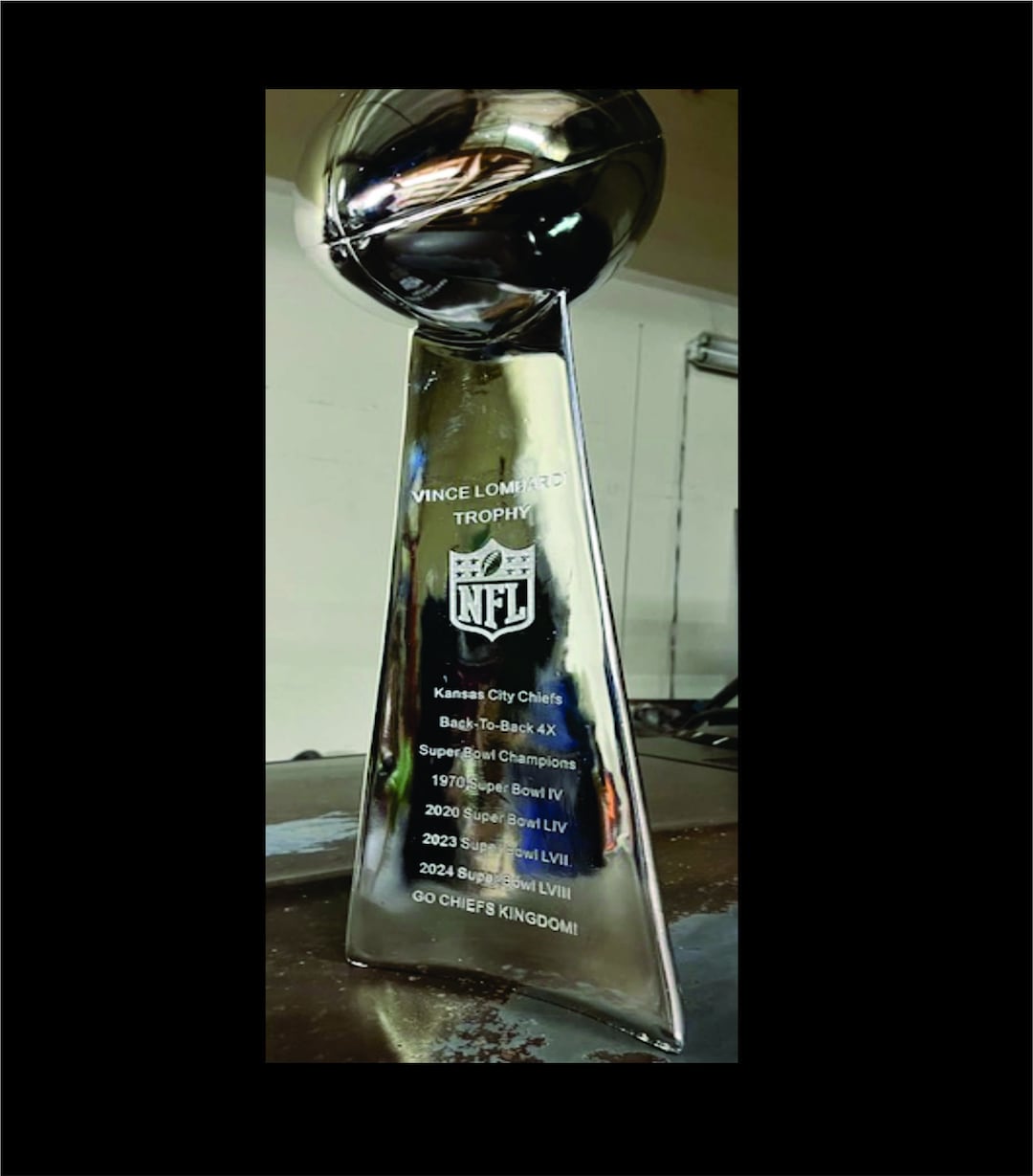 Super Bowl Lombardi NFL Custom Full Size 22" Go Chiefs Nation Custom - Etsy