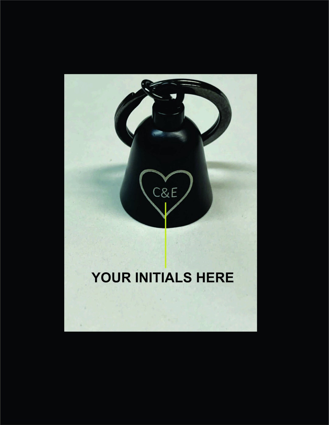 Biker Bell Custom Heart Engraving With Your Initials , Gremlin Bell ...