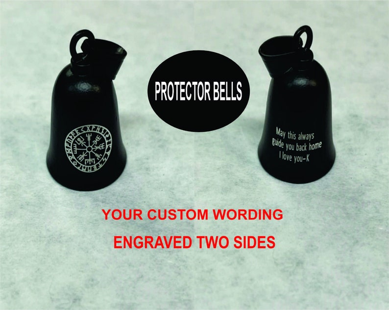 Vegvisir Nordic Compass Biker Bell - Custom Engraved Protector Bell - Etsy