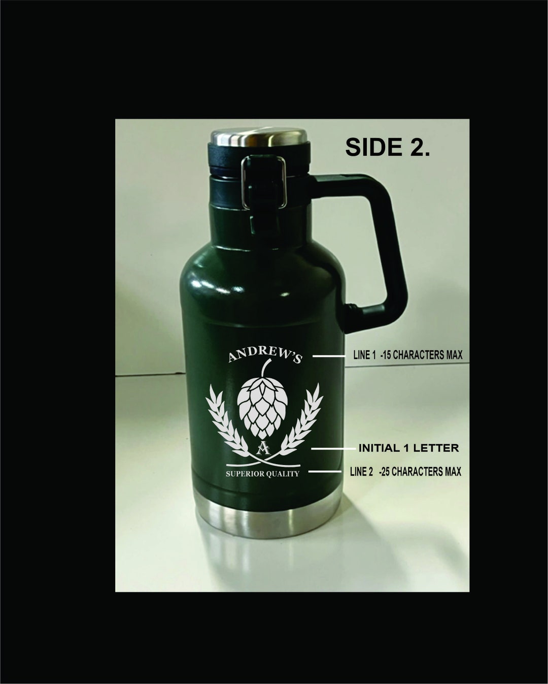 Personalized Insulated Beer Growler - Beer Lover Gift, 64 Oz Customized ...