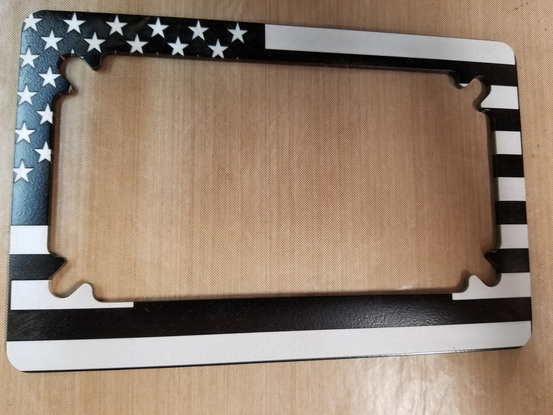 USA Flag Custom Motorcycle License Plate Frame, Billet Aluminum ...