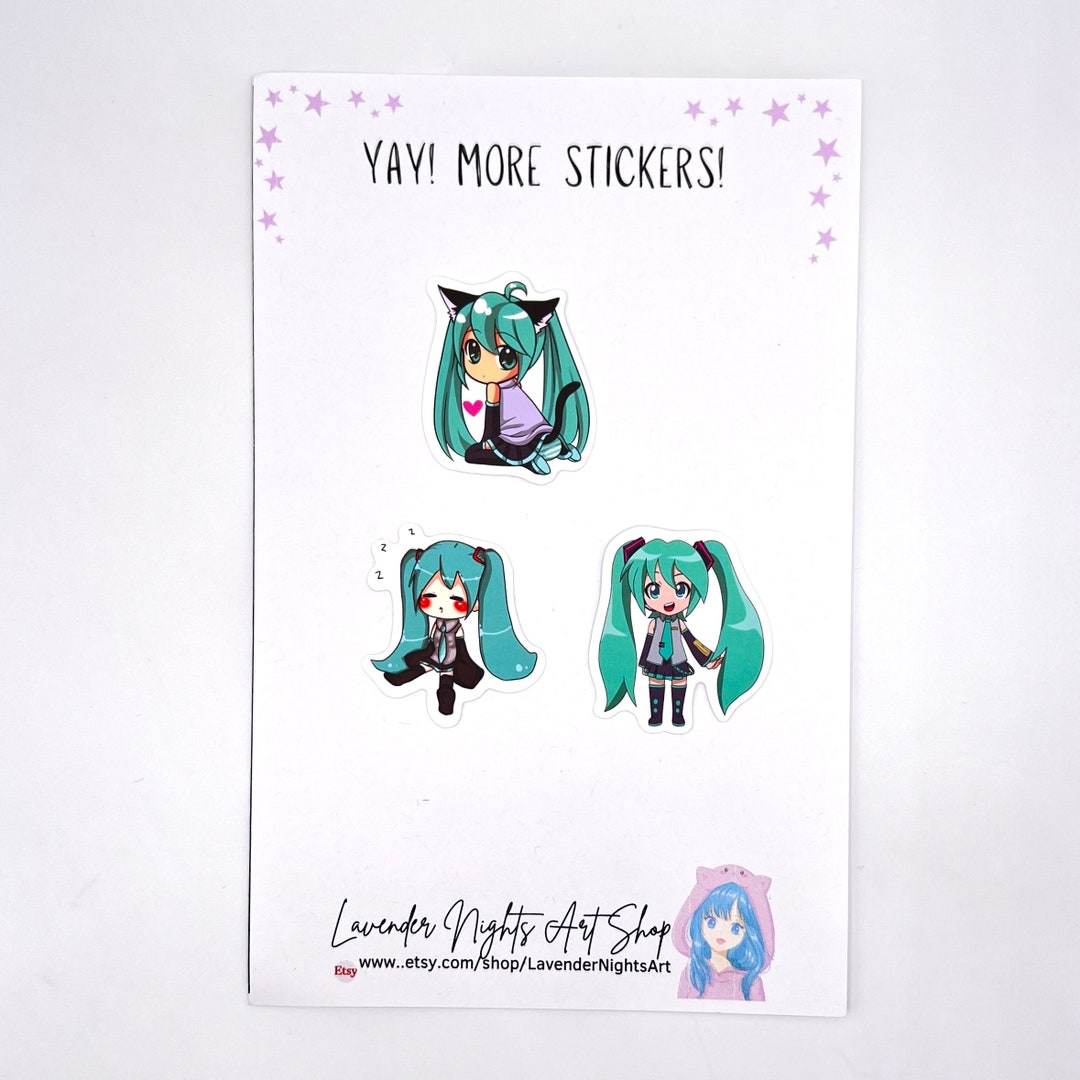 Hatsune Miku Anime Vocaloid Girl Waterproof Vinyl Stickers Set - Etsy