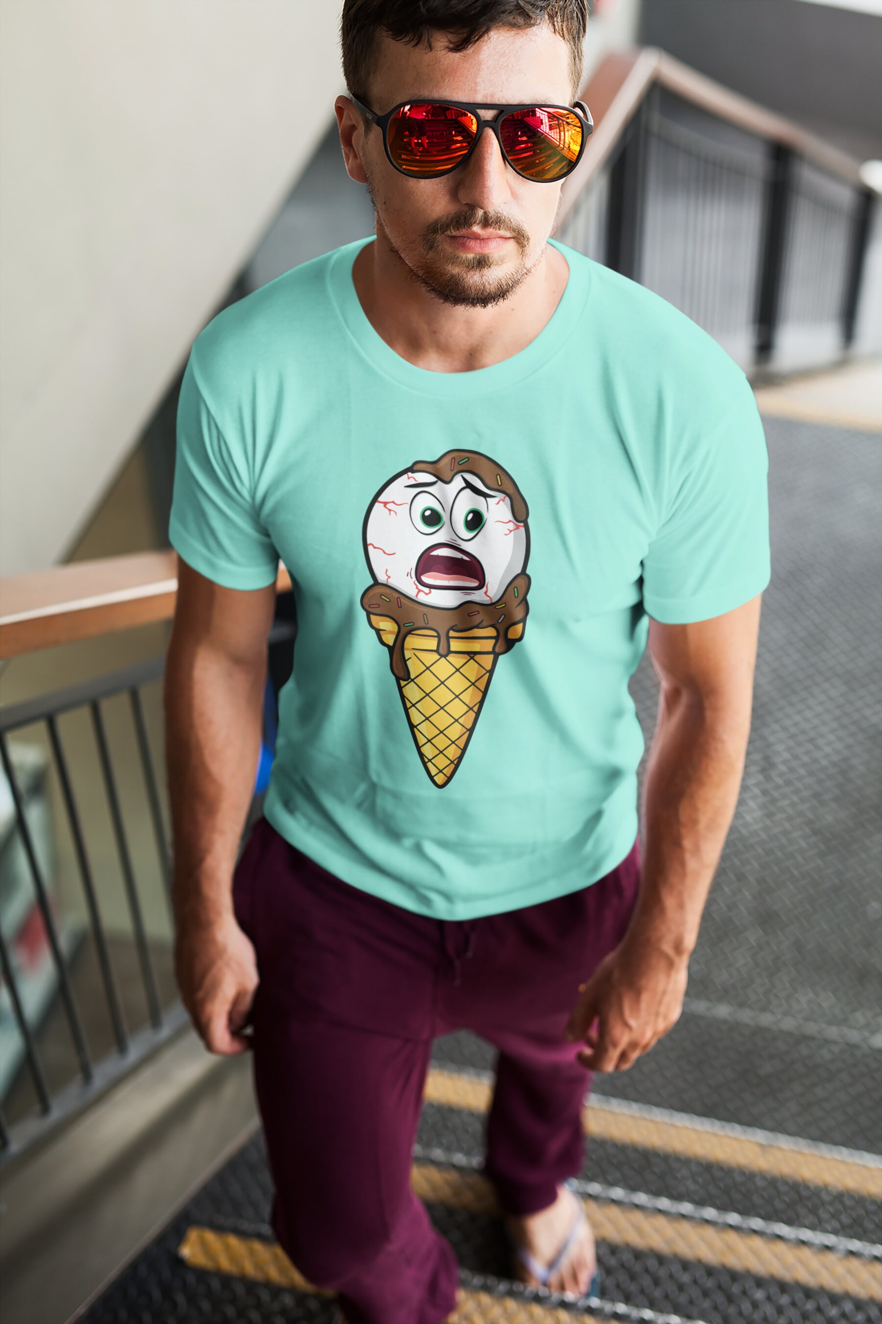 Ice Cream eye Scream Design Graphic Tee Shirt - Etsy