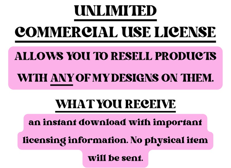 Commercial License for Digital Downloads (designs Purchased Separately ...