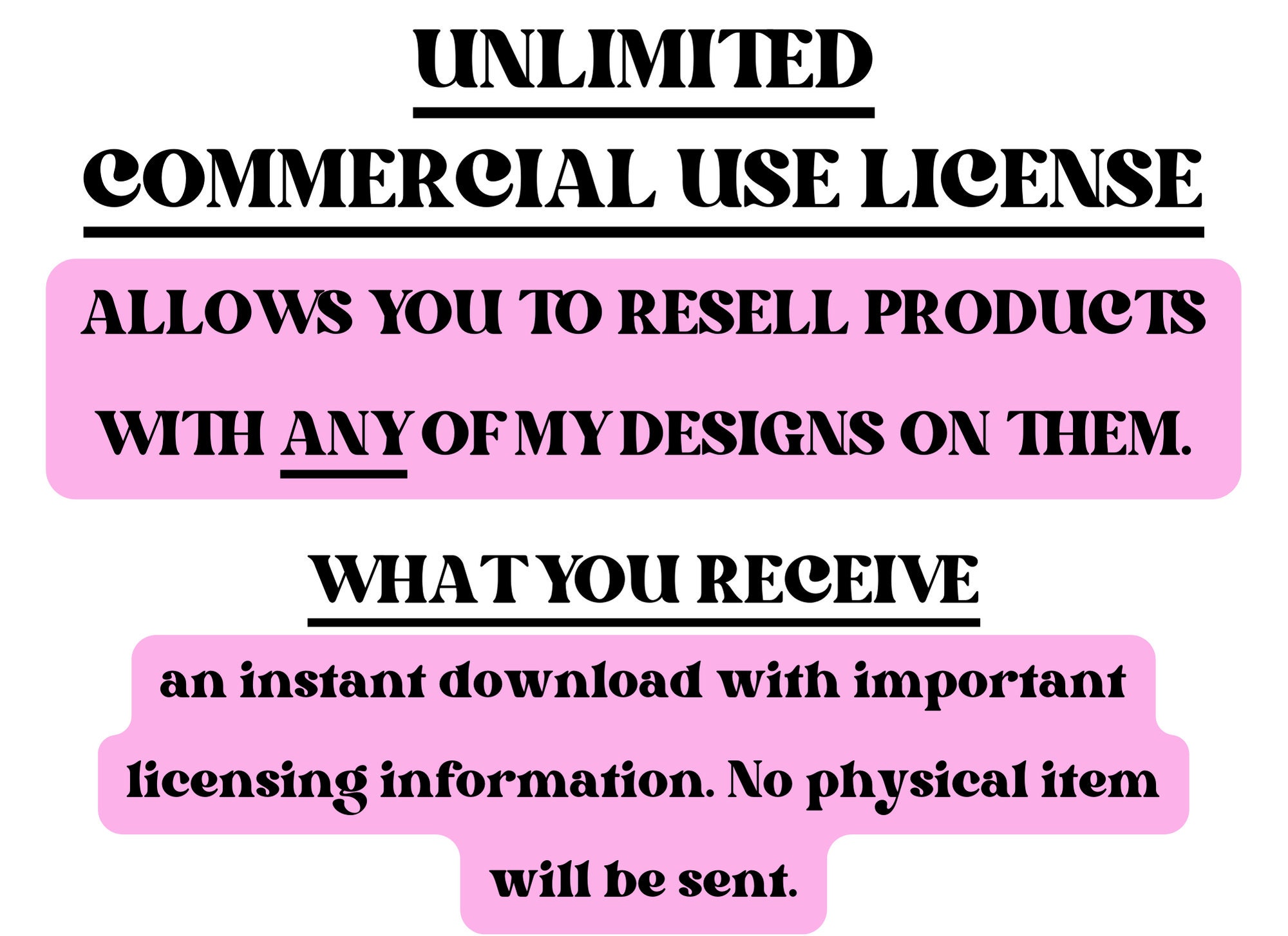 Commercial License for Digital Downloads (designs Purchased Separately ...