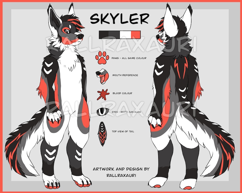 Furry Ref Sheet Commission Detailed - Etsy