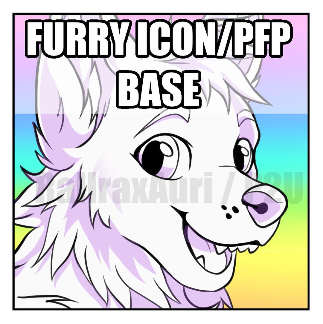 Furry PFP or Icon Base! Ych, Lineart, Color In, Canine, Fursona, Wolf ...