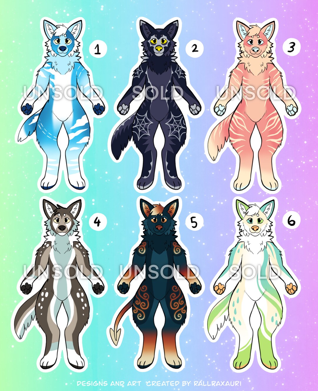 Furry adopta lote lobo caninos fursona adoptables - Etsy México