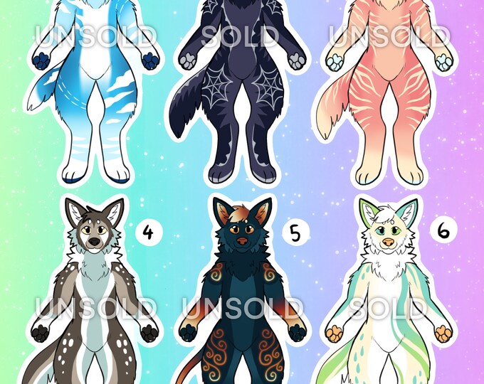 Furry Adopts Batch Wolf Canines Fursona Adoptables - Etsy