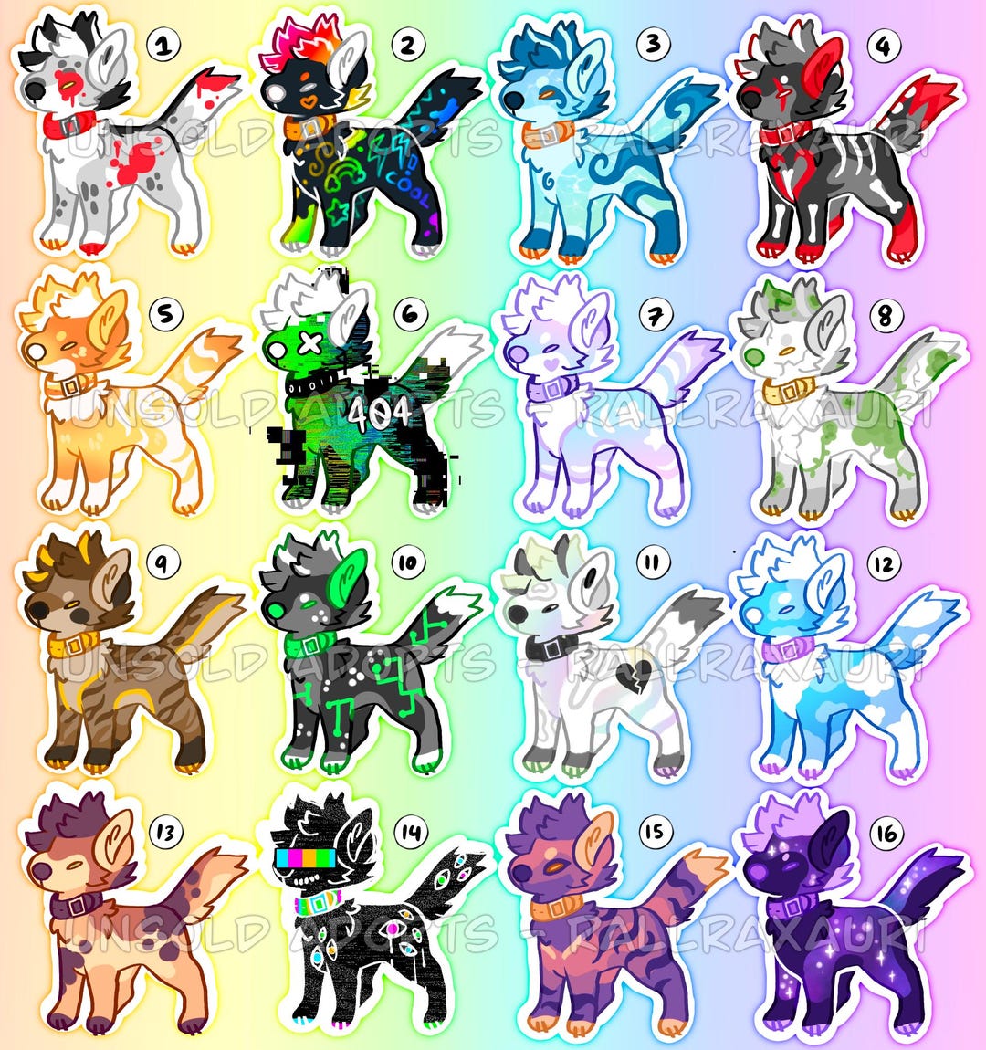 Furry Adopts Batch - READ DESC - Wolf/canine/dog Fursona Adoptables - Etsy