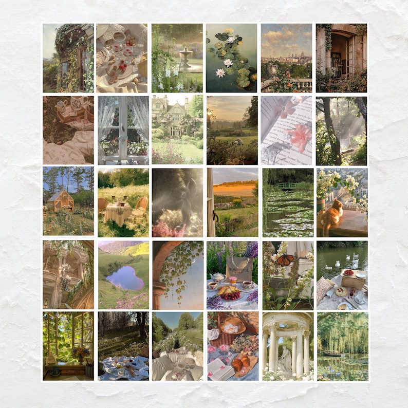 Cottage Core Aesthetic Wall Collage Kit Vintage Wall Decor Etsy
