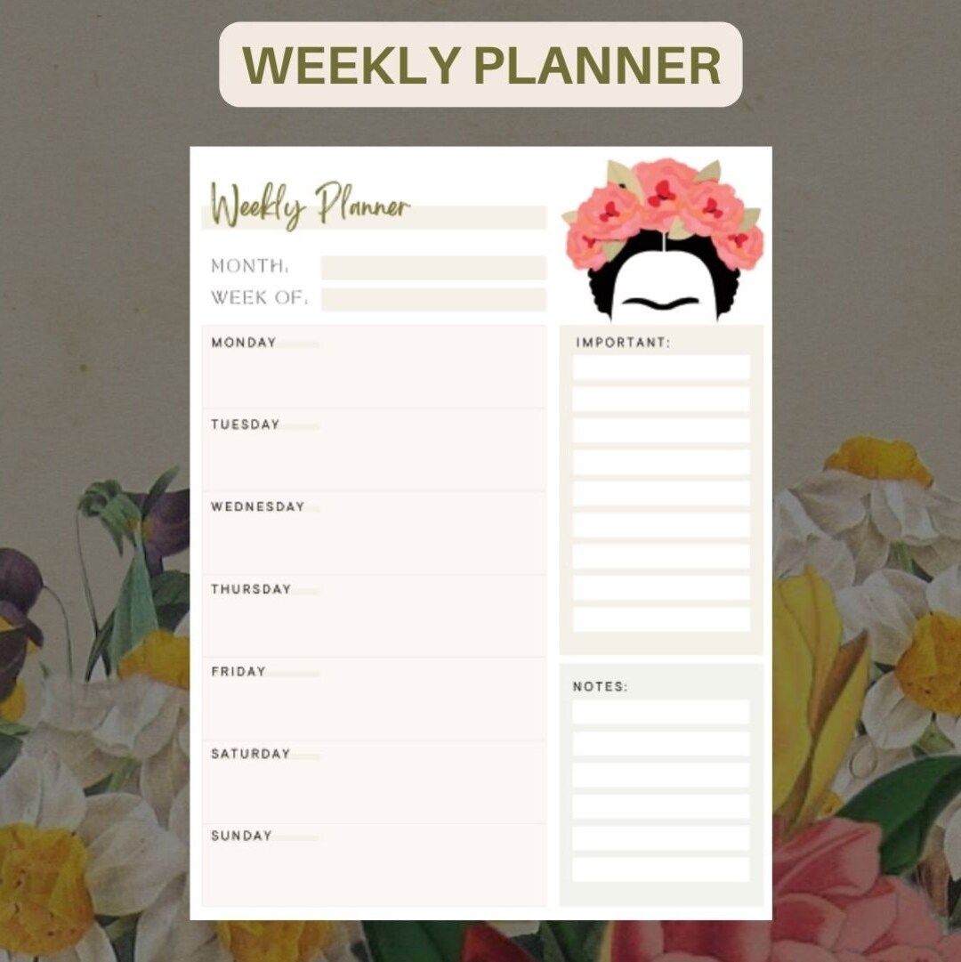Weekly Planner Printable to Do List, Minimalist Weekly Schedule, Week ...