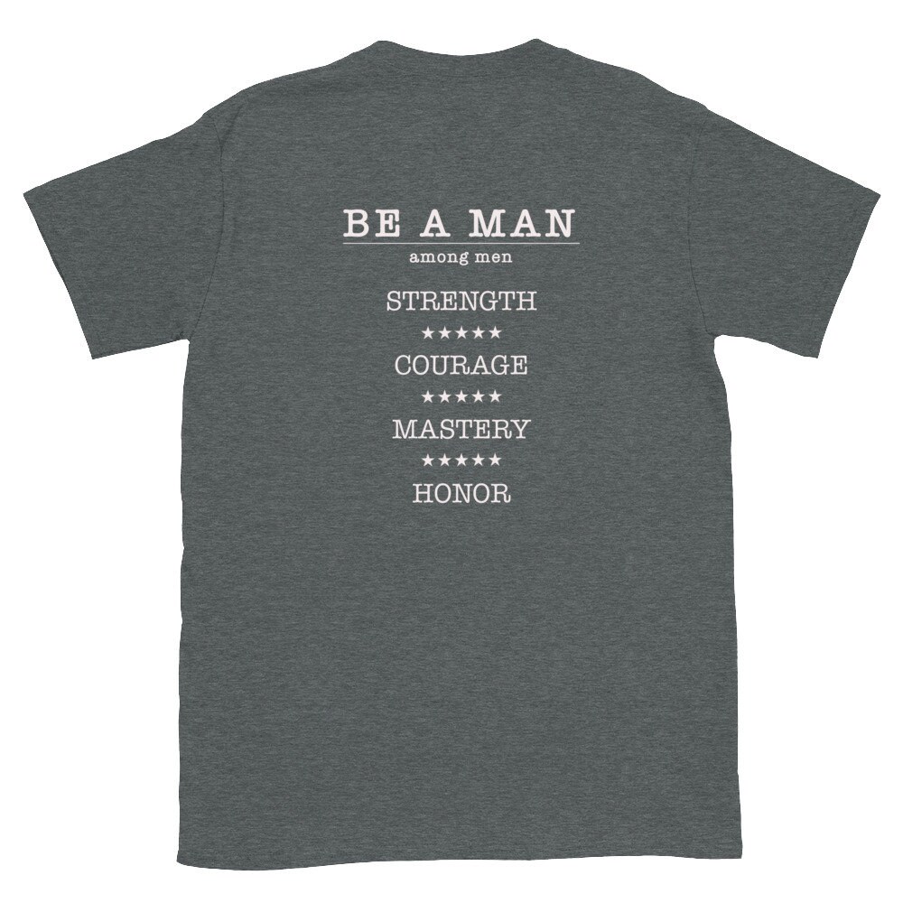 Tee - Be A Man Among Men (dark) - Masculine T-shirt Design - Apparel ...