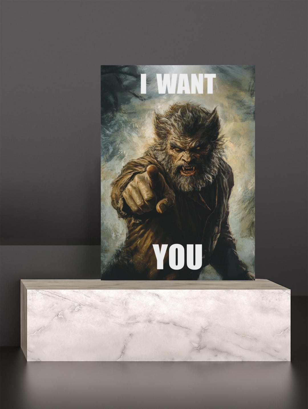 Wolfman Art Print, Halloween Wall Decor, Creepy & Funny Halloween Art ...