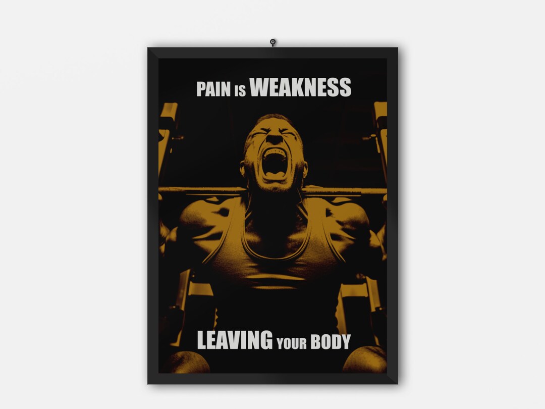 Poster - Weightlifting Man - Motivational - “pain is Weakness” - Etsy