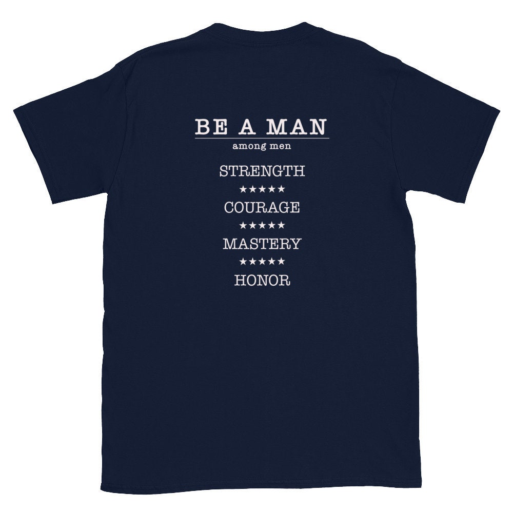 Tee - Be A Man Among Men (dark) - Masculine T-shirt Design - Apparel ...