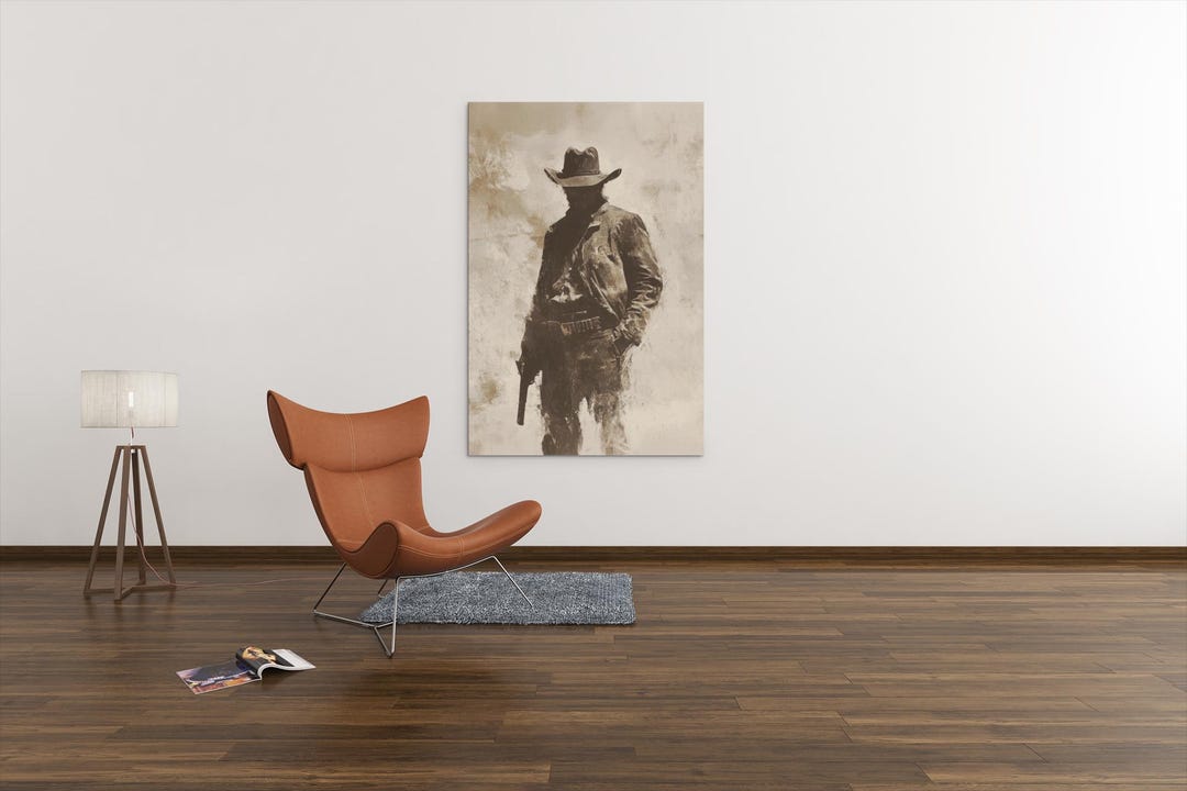 American Cowboy Art Print, Old West Wall Decor, Outlaw, Cowboy ...