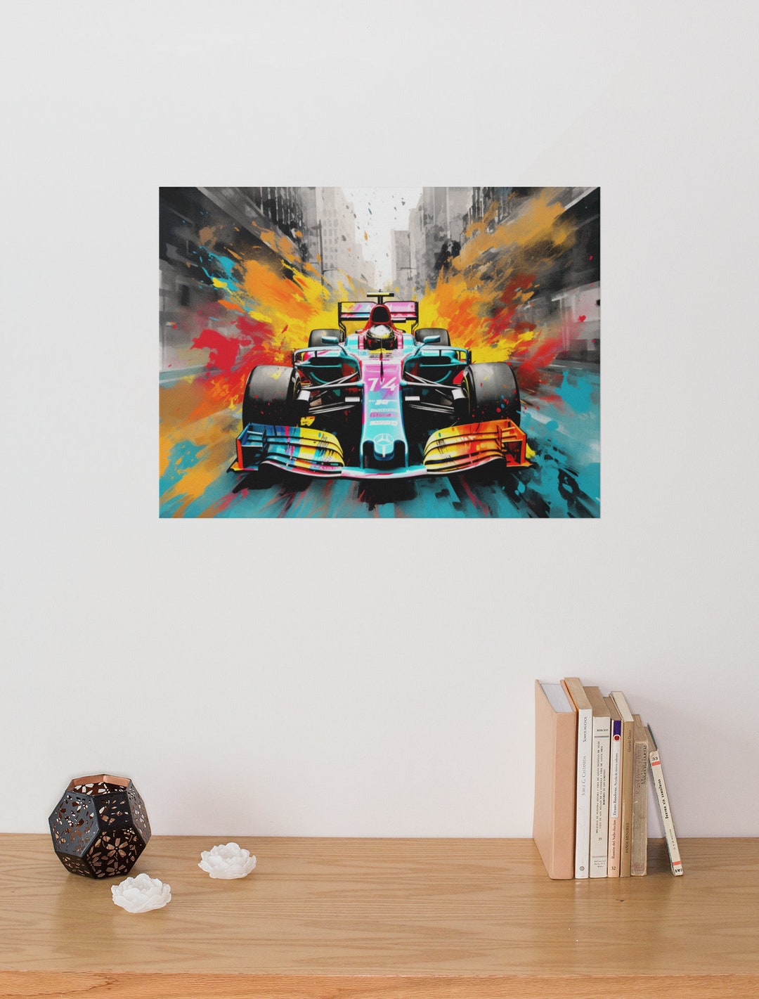 Canvas Art Print - Modern Race Car Print - Colorful Pop Art Style - Man ...