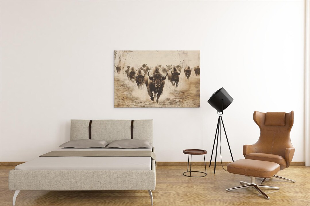 American Buffalo Art Print, Rustic Western Wall Decor - Etsy