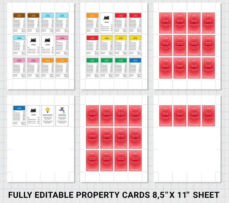 Editable Property Trading Game Template | Custom Canva Board ...