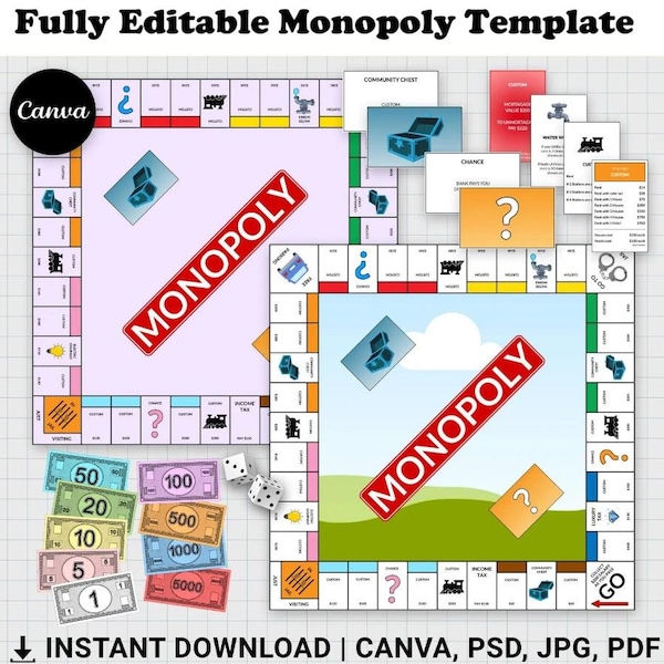 Blank Monopoly Board Svg - Etsy