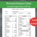 Editable Personal Balance Sheet Google Sheets Template | Printable ...