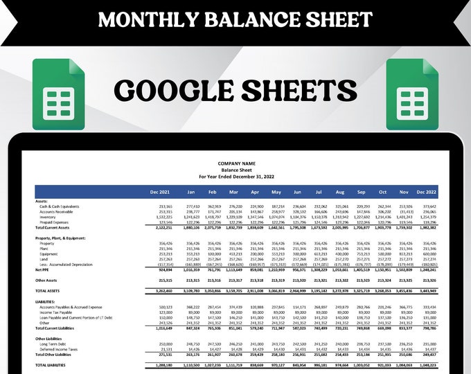 Balance Sheet, Balance Sheet Template, Monthly Balance Sheet Comparison ...