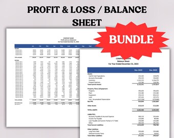 BUNDLE Small Business Templates With Profit and Loss & Balance Sheet ...