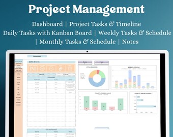 Kanban Board Excel Template Task Tracker Project Management Gantt Chart ...