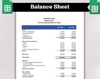 basic balance sheet template google sheets