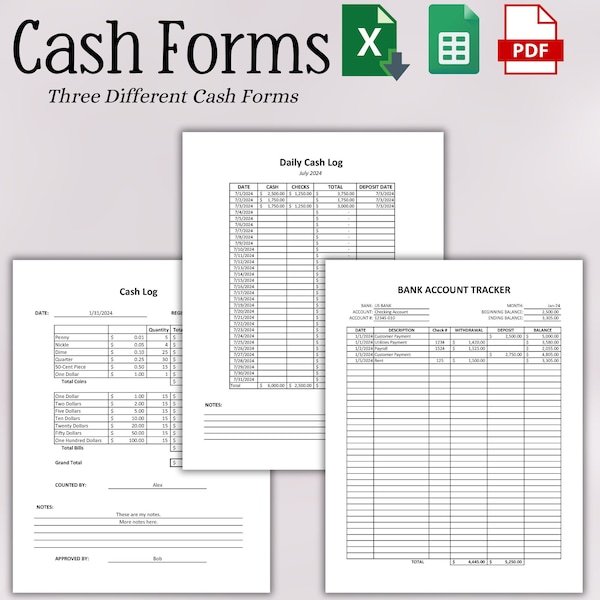 Cash Drawer Balance Sheet - Etsy