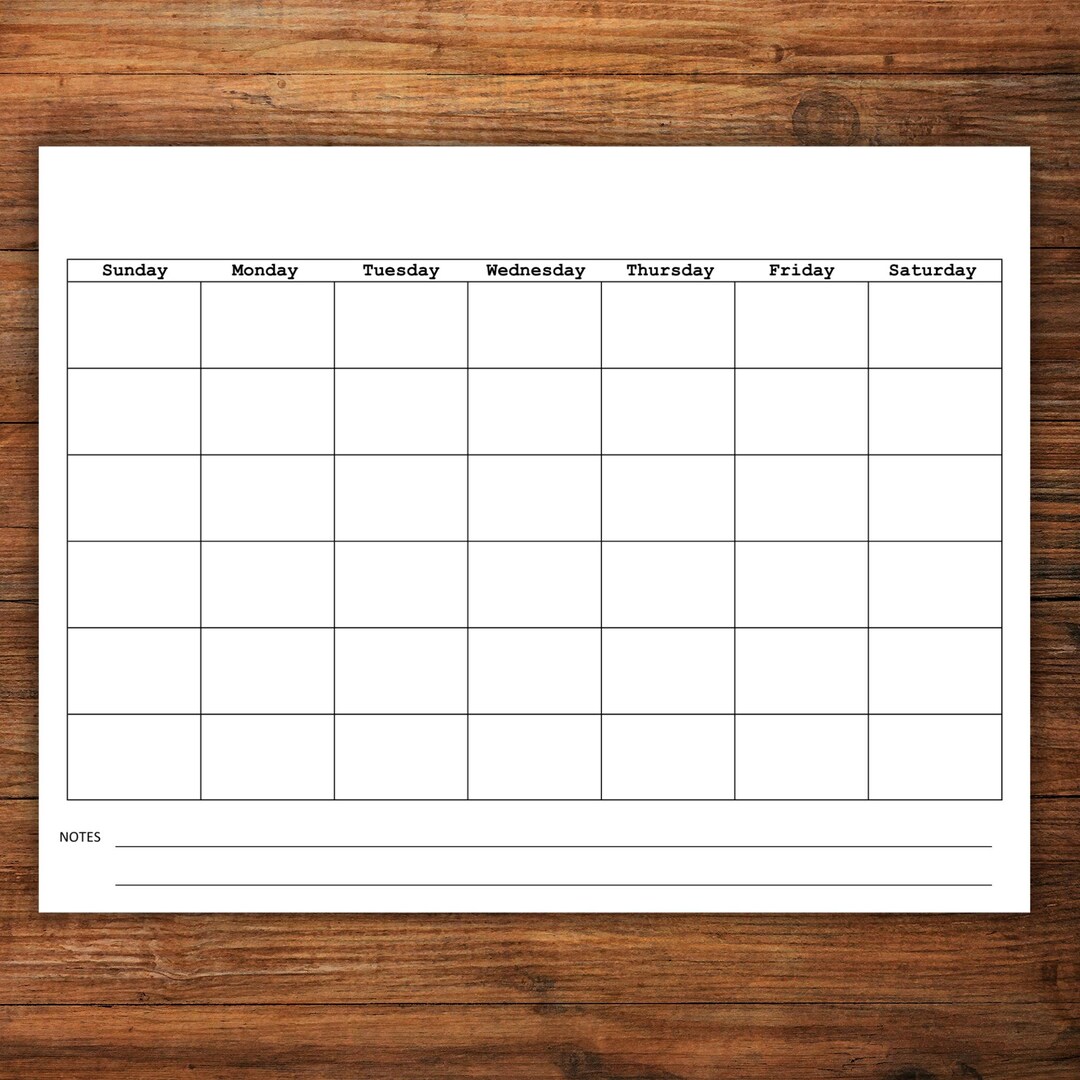 Monthly Blank Calendar | Monthly Calendar | School Planning | Blank ...