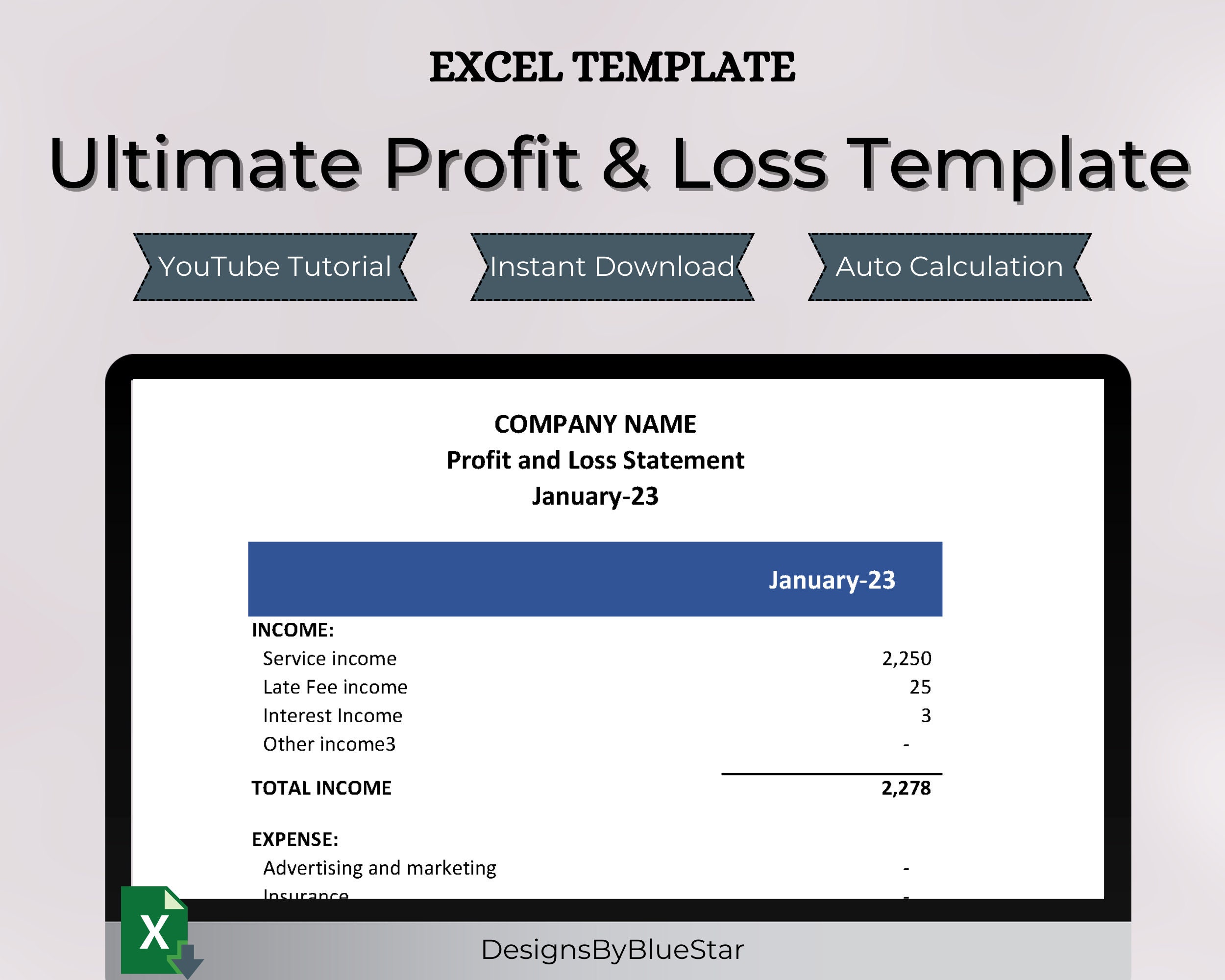 Profit and Loss Statement Template Excel Template Profit and Loss ...