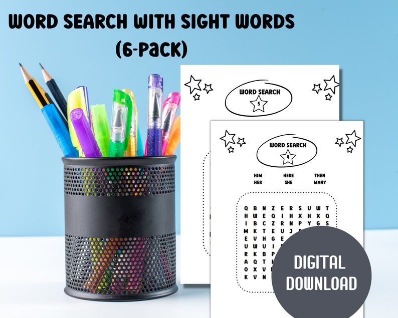 Kid Word Search Sight Word Kid Bundle Sight Words Printable ...
