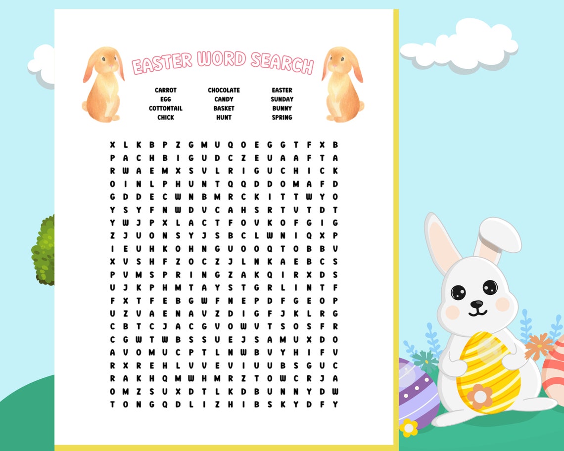 Printable Word Search Easter Word Search Easter Basket Stuffers Easter ...
