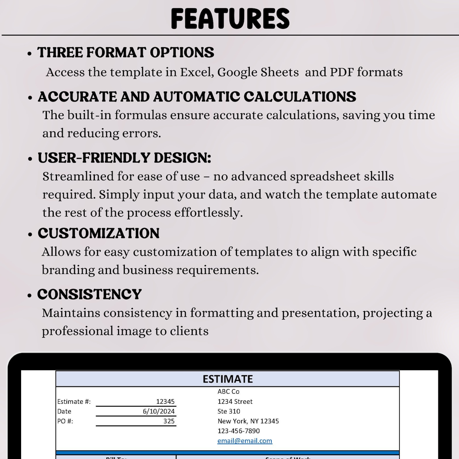 Construction Estimate Template Construction Bid Template Portfolio ...