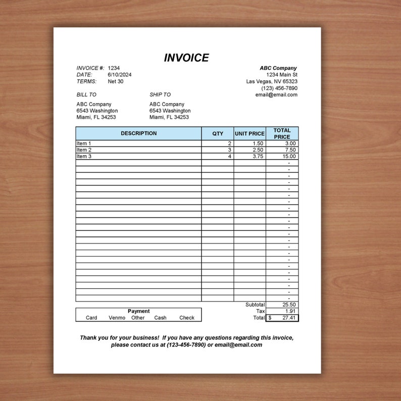Invoice Template Small Business Documents Business Template Blank ...